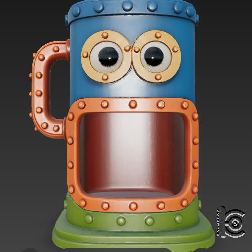 ☕ Screaming Mugbot - 3D model for printing・ STL File for 3D printing・Cults