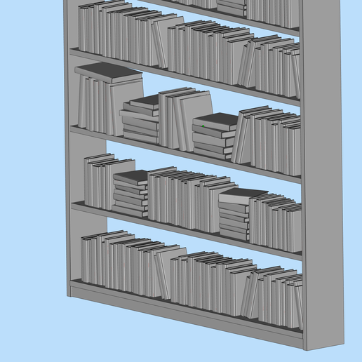 🗺️ Bookshelf scene bookshelf display cabinet 01 background wall 1/64 ...