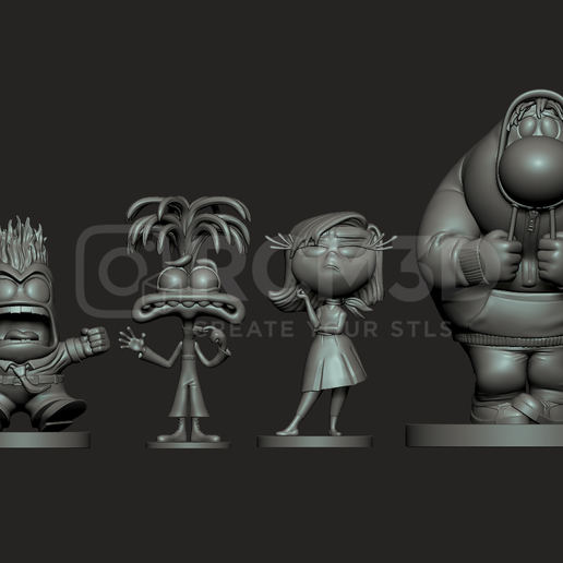 🤓 Anxiety inside out statue・ STL File for 3D printing・Cults
