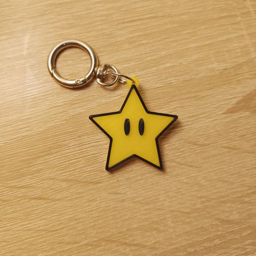 ⭐ SUPER MARIO - Star - Keychain・Free STL File for 3D printing・Cults