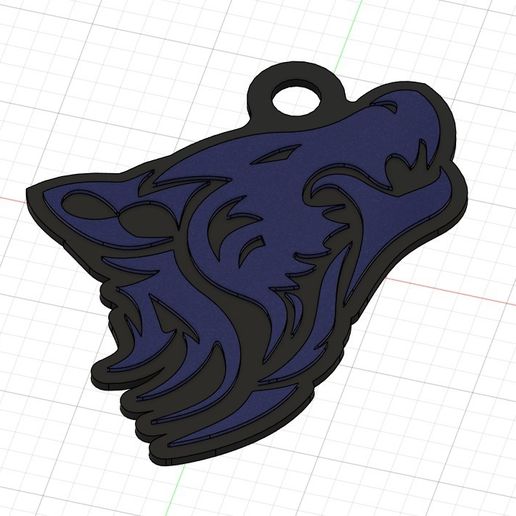 STL file Howling Wolf Keychain 🐺 ・Model to download and 3D print・Cults