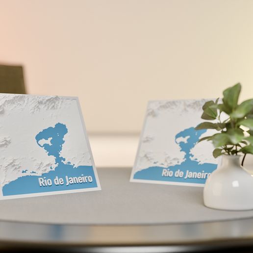 🗺️ Rio de Janeiro Topographic Map・Free STL File for 3D printing・Cults