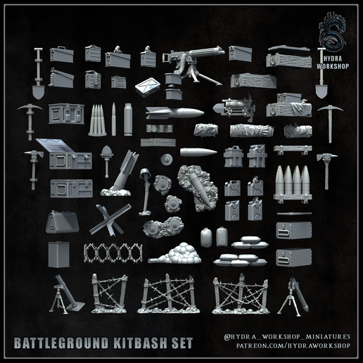💂 Battleground kitbash set・ 3D File for 3D printing・Cults