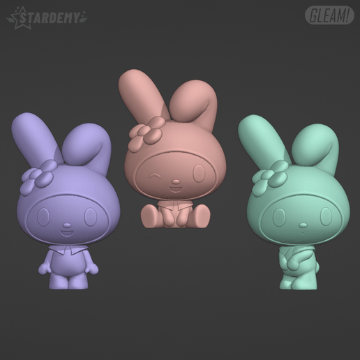 👋 My Melody 3 models Easy Print Hello Kitty Sanrio・ 3D File for 3D ...