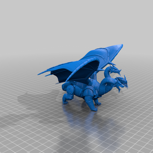 🐉 Three Headed Clockwork Dragon・Free STL File for 3D printing・Cults