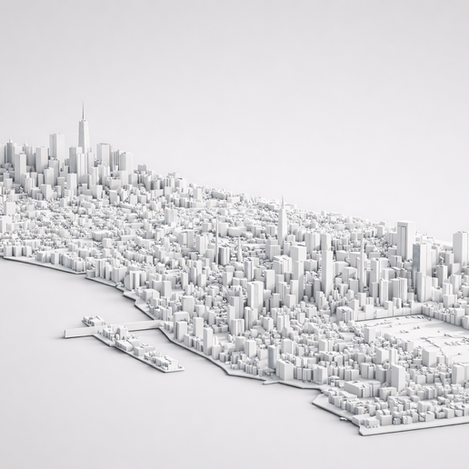🏙️ Manhattan NYC - 3D City・ STL File for CNC machining - Laser cutting ...