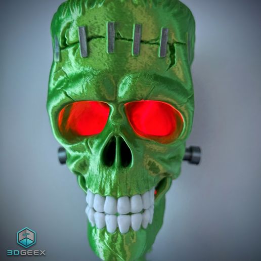 💀 Frankenstein's Skull・ STL File for 3D printing・Cults