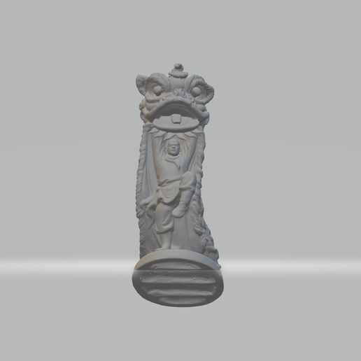🦁 Lion Dance 3D Model 3D print model・ STL File for ・Cults