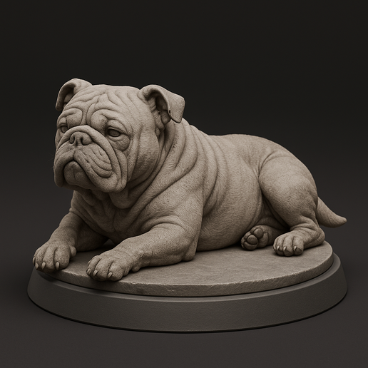 🐕 Bulldog Statue - 3D Printable Miniature・ STL File for 3D printing・Cults