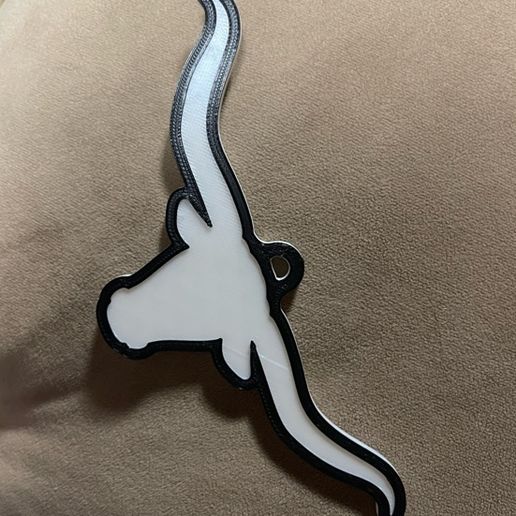 🐂 Longhorn Bull Keychain・ STL File for ・Cults