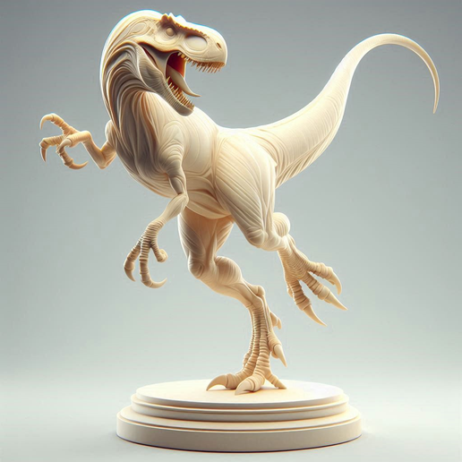 🦖 3179Minimalist Fighting Raptor - Ivory-Style Dinosaur in Combat ...