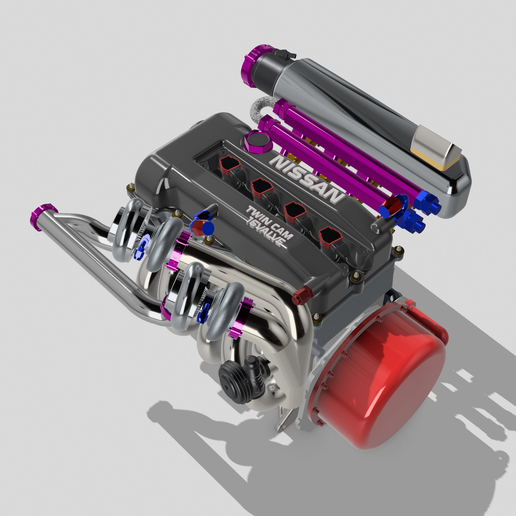 💶 SR20 Engine x4 combos ITB Turbo Twin Turbo・ STL File for 3D printing ...