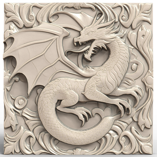 📁 3d Model Stl File For Cnc Router Laser And 3d Printer A Dragon・ Stl