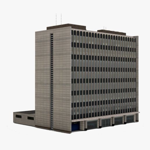 🏢 Glass Wall Office Building・ STL File for 3D printing・Cults