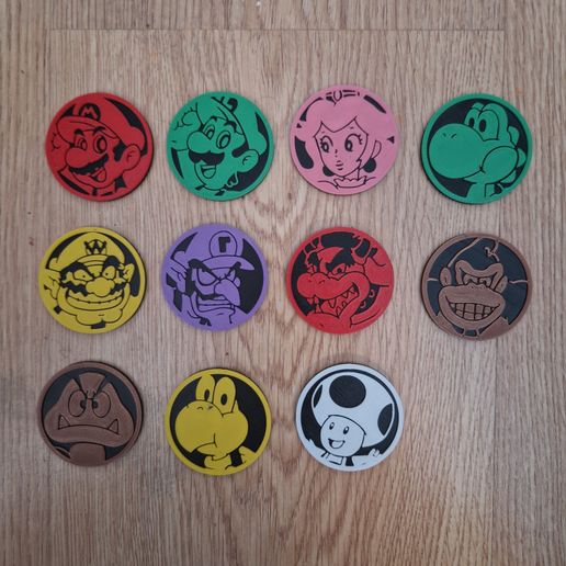 🐢 Super Mario complete set (coins / magnets / keychains)・Archivo 3MF ...