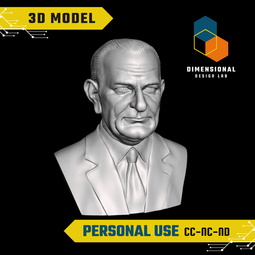 📁 3D Model of Lyndon B. Johnson - High-Quality STL File for 3D Printing ...