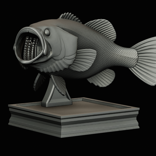 🐠 fish Largemouth Bass / Micropterus salmoides in motion trophy statue ...