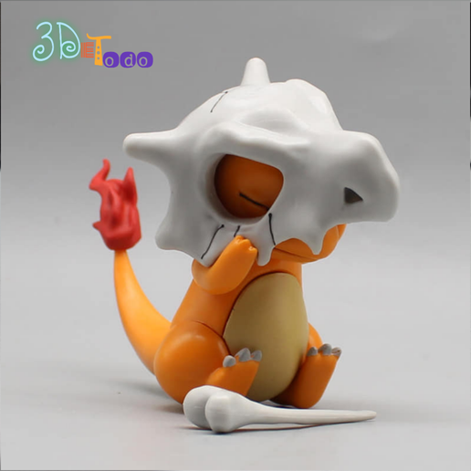 Archivo 3D CHARMANDER WITH CUBONE HELMET - POKEMON 🪖 ・Modelo para ...