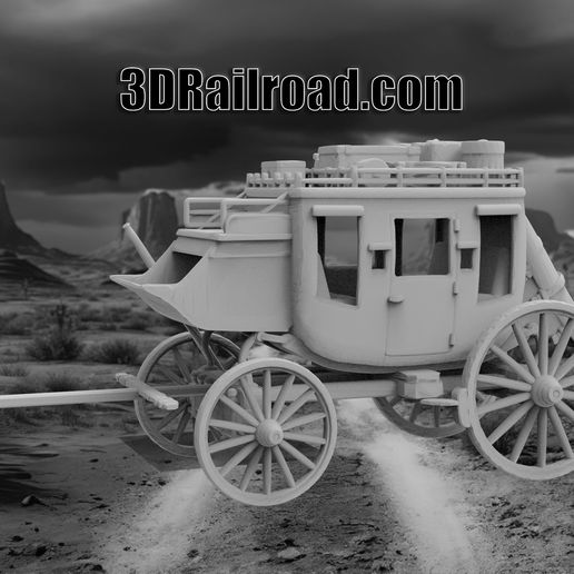 🤠 Model Railroad - HO Scale - Stage Coach . Wild West・ STL File for 3D ...
