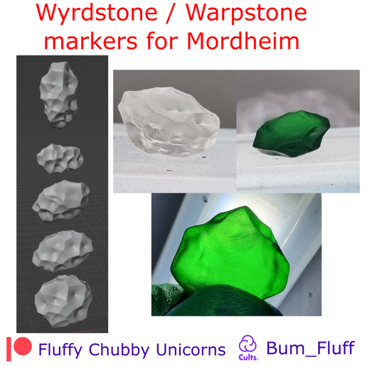 🎲 Wyrdstone Warpstone markers for Mordheim・Free STL File for ・Cults