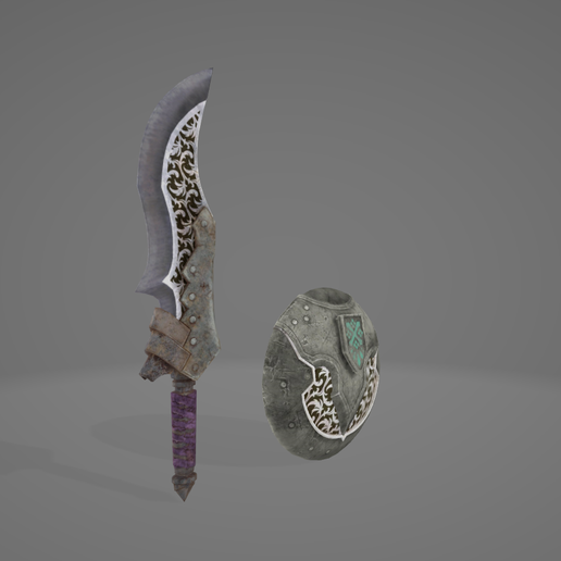 STL file MONSTER HUNTER WORLD KJARR SWORD AND SHIELD 👹 (OBJ)・Model to ...