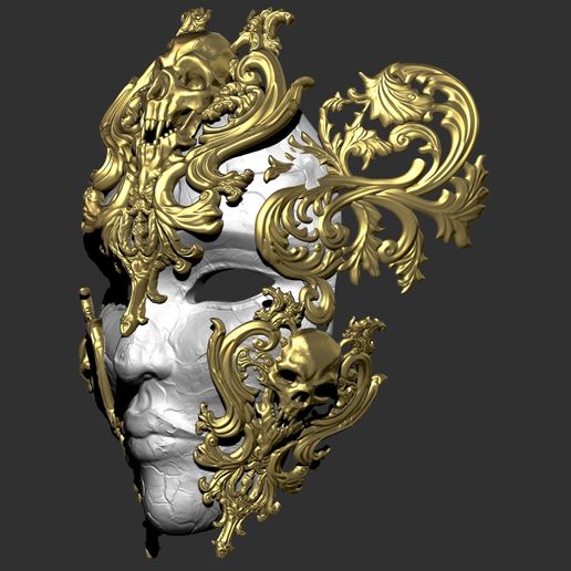 💀 Sabre Skull Sovereign Masquerade Mask・ STL File for 3D printing・Cults
