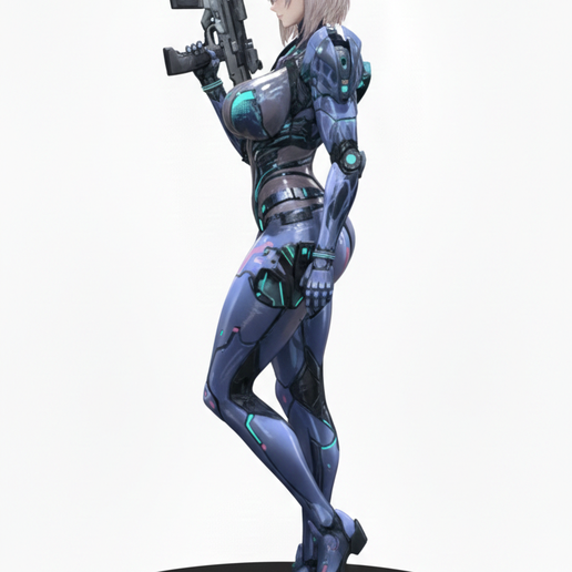 ♀️ Cyber-Enforcer: Sci-Fi Female Soldier - High Detail Statue・ STL File ...