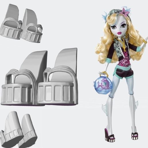 👹 Laguna Blue, Basic, Shoes, Monster High.・ STL File for 3D printing・Cults