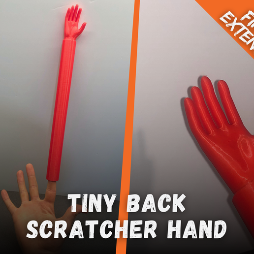 🔙 Tiny Back Scratcher Hand – Extra Long Finger Extension・Free 3D File ...
