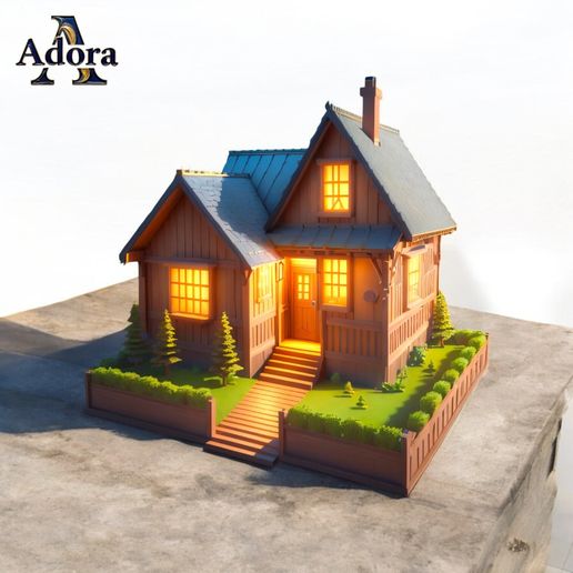 Free STL file Cozy Cabin 3D Printable Model - Charming Woodland Home ...