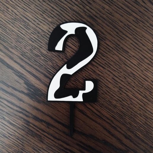 🍰 Number cake topper with cow print - 2・Бесплатный бесплатно 3MF для 3D ...
