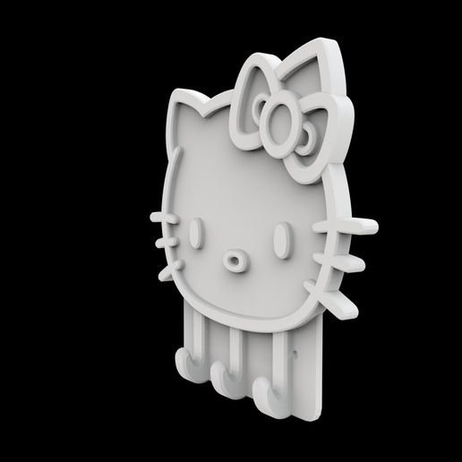 👋 Hello Kitty Key Holder 3D Print Model・ STL File for 3D printing・Cults