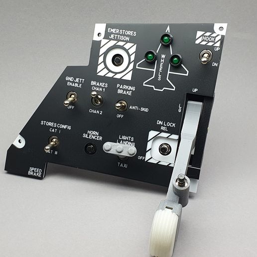 3D printed F-16 Cockpit Left Aux console: Landing Gear Panel・Cults