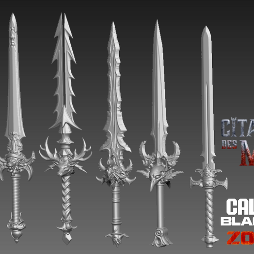 ⚔️ Citadelle des Morts swords collection cod bo6・ OBJ File for 3D ...