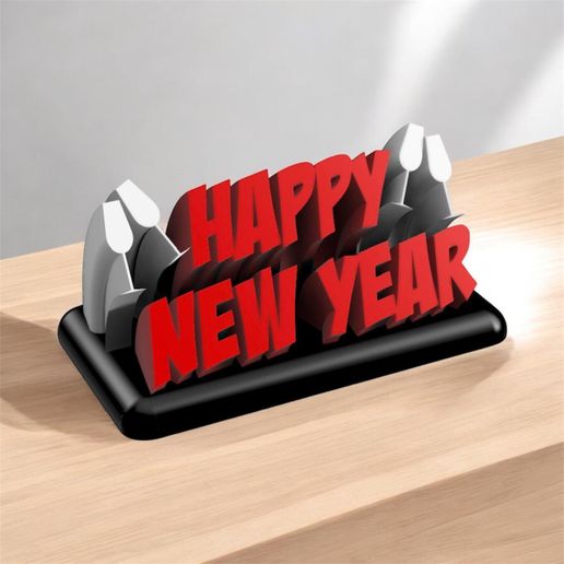 STL file Happy New Year, curved text 🆕 (3MF and GCODE)・3D print object ...