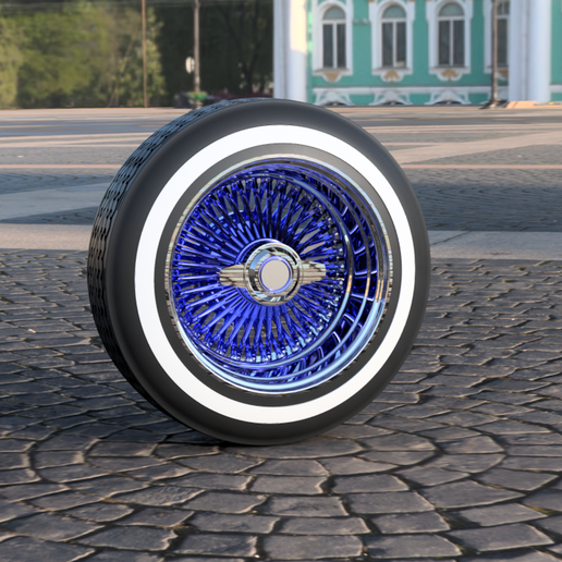 👽 72 spoke lowrider wheels and coker tyres. 1/24 scale・ STL File for 3D ...