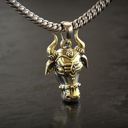 🐂 Shiva Nandi Bull Pendant・ STL File for 3D printing・Cults