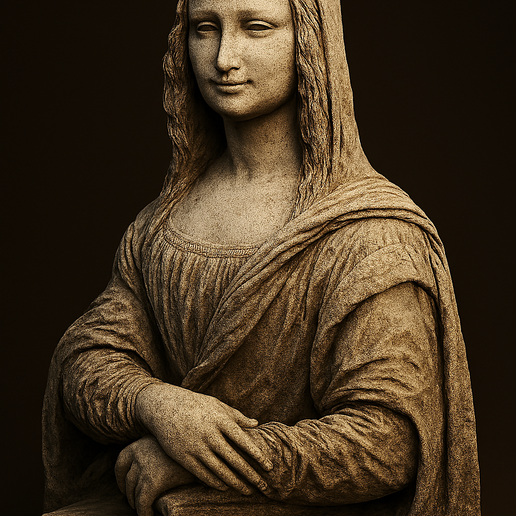 👾 Mona Lisa Reimagined: The Marble Muse in 3D・ STL File for 3D printing ...