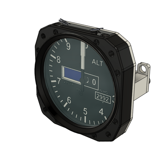 ️ F-16 Cockpit Center: Altimeter・ STL Datei für 3D-Druck・Cults