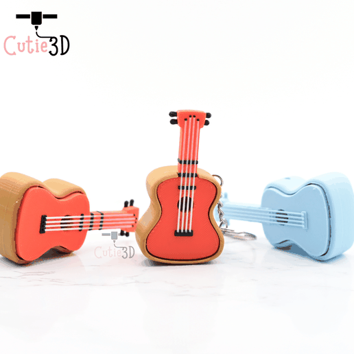 3D file Cutie3D Keycap Fidget Clicker Guitar Keychain - Cute Backpack ...