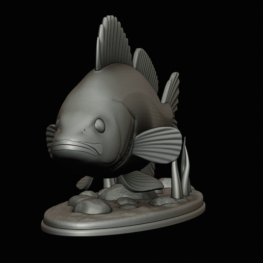 STL file fish perch / Perca fluviatilis statue underwater detailed ...