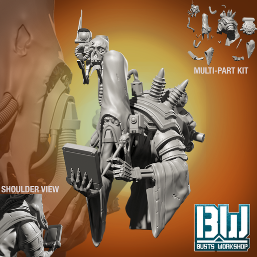 ⛪️ Mechanical Priest (55mm Bust)・ STL File for 3D printing・Cults