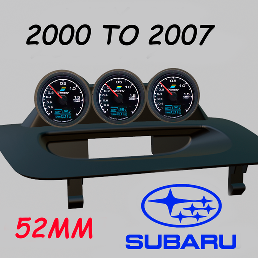 🕰️ GAUGE POD DASHBOARD CLOCK SUBARU 2000 TO 2007・ STL File for 3D ...