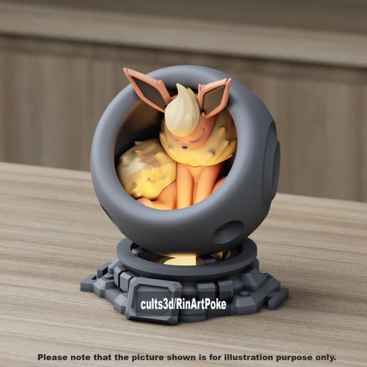 🐉 Flareon in healing machine pods from pokemon・ STL File for 3D printing・Cults
