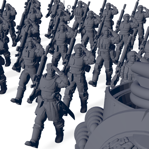 ⬅️ Canadian marching band looking to the left・Free STL File for 3D ...