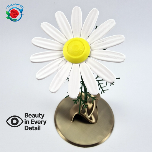 💐 Artificial Daisy Flower STL, 3D Print Forever Flower, Digital ...