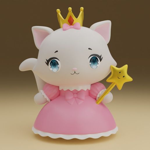 STL file Cute princess kitty 👸 ・Design to download and 3D print・Cults