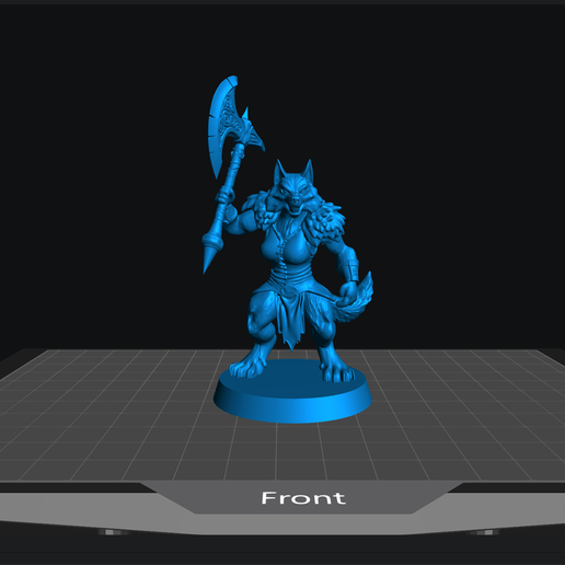 ♀️ Wolfkin Female Barbarian v1・ 3D File for 3D printing・Cults