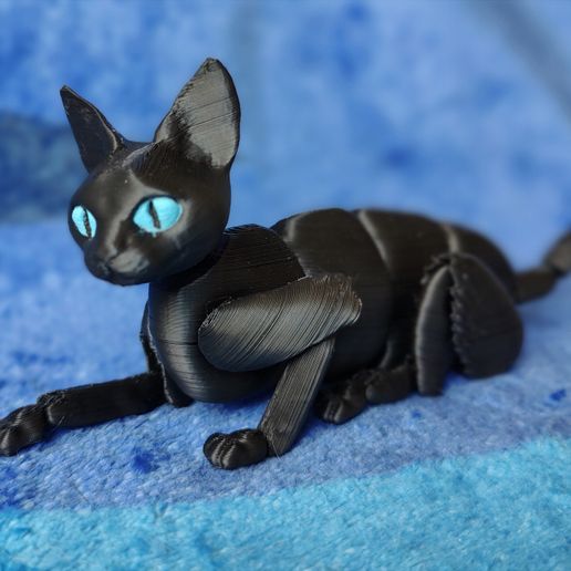 🐱 Articulated Cat, print-in-place, snap-in head+tail・ STL File for 3D ...