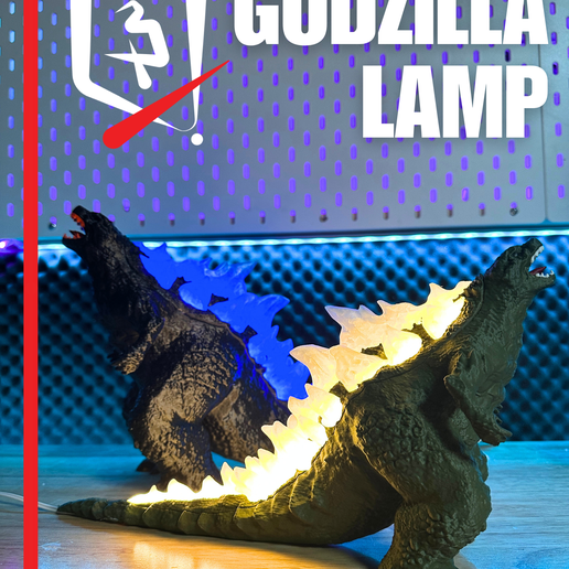 🔦 Godzilla Lamp – A Roaring Glow!・Archivo STL Gratis para Impresión 3D ...